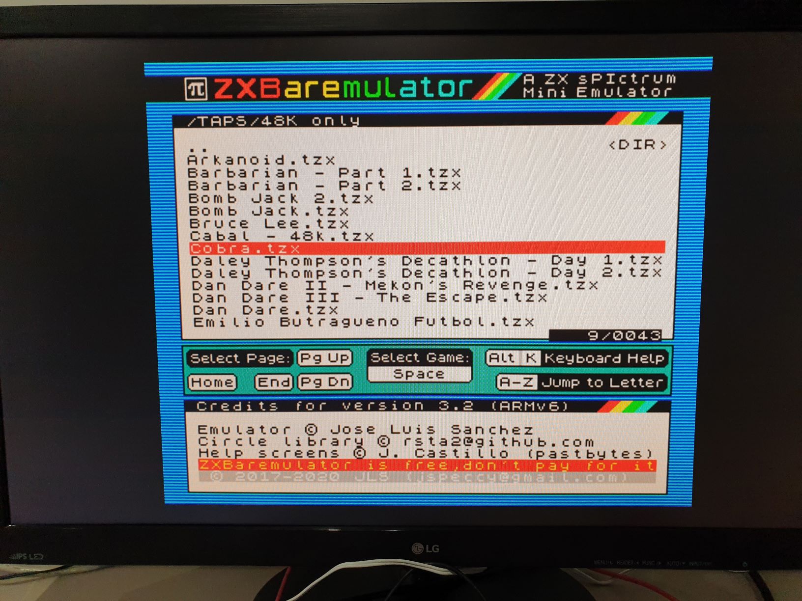 ZXBaremulator - Running on Raspberry PI Zero W with Recreated ZX ...