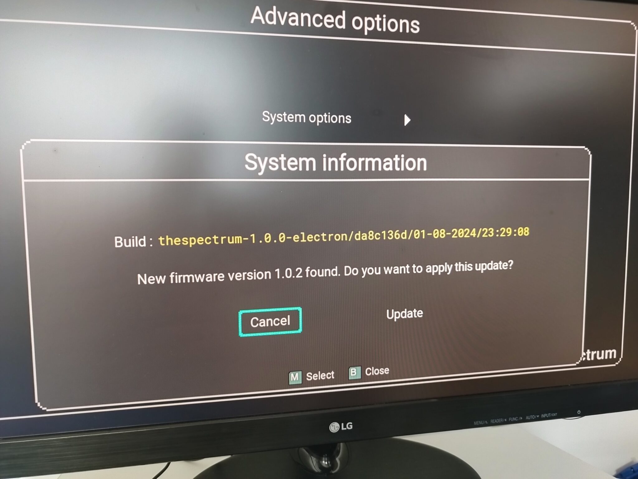 The Spectrum Firmware upgrade (v1.0.2) - Perdigaos Arcade